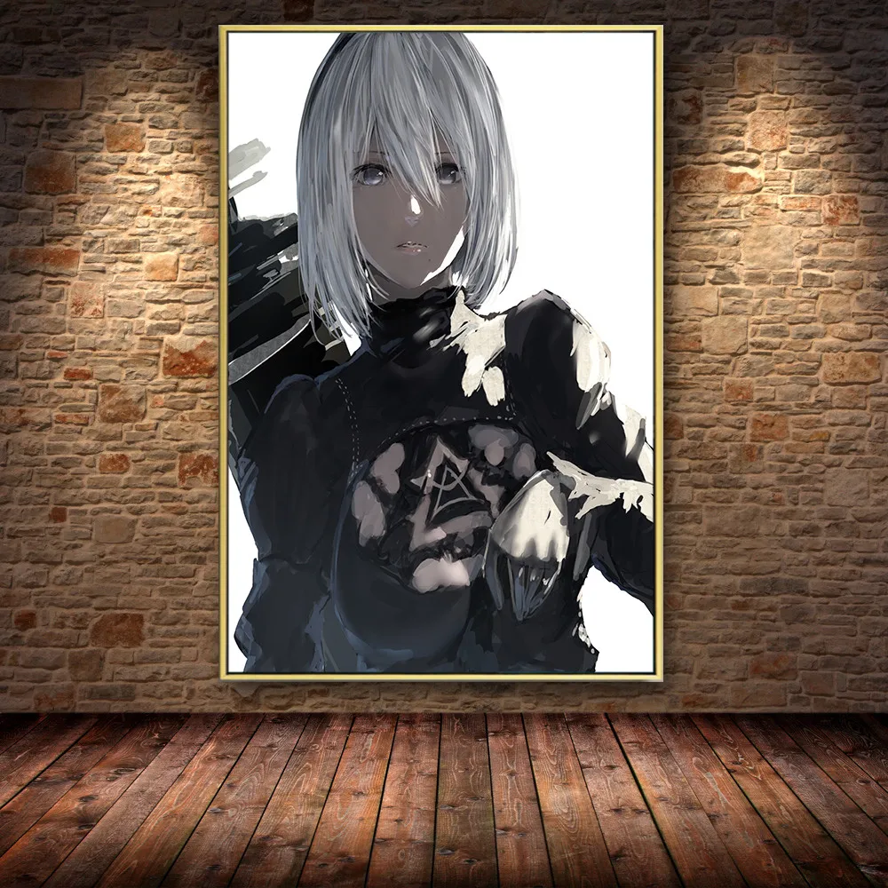 Game of NieR:Automata 2B Girl The Painting Canvas Posters Prints ...