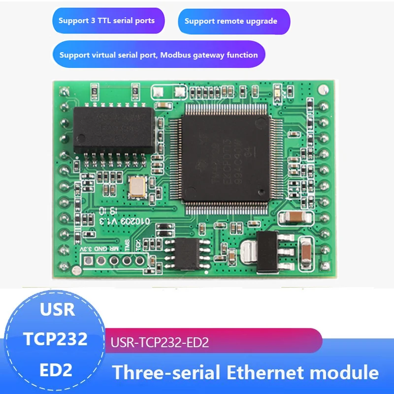USR-TCP232-ED2 Triple Serial Device Server UART TTL to Ethernet/TCP IP Module Converter Support ...