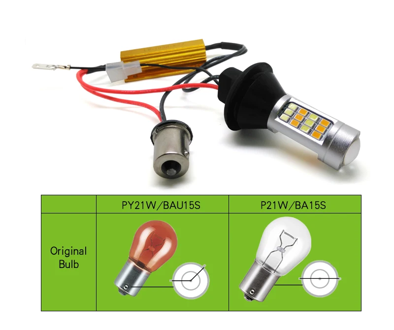 OPTIQUE DE PHARE,yellow to yellow-T20 WY21W W21W--2 ampoules Canbus ...