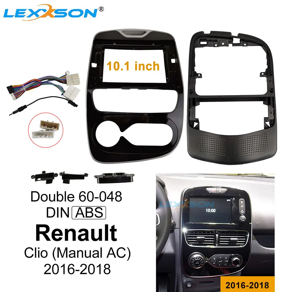 Car Fascia Trim Kit For Renault Clio 2016 2018 Manual AC Double Din Car ...