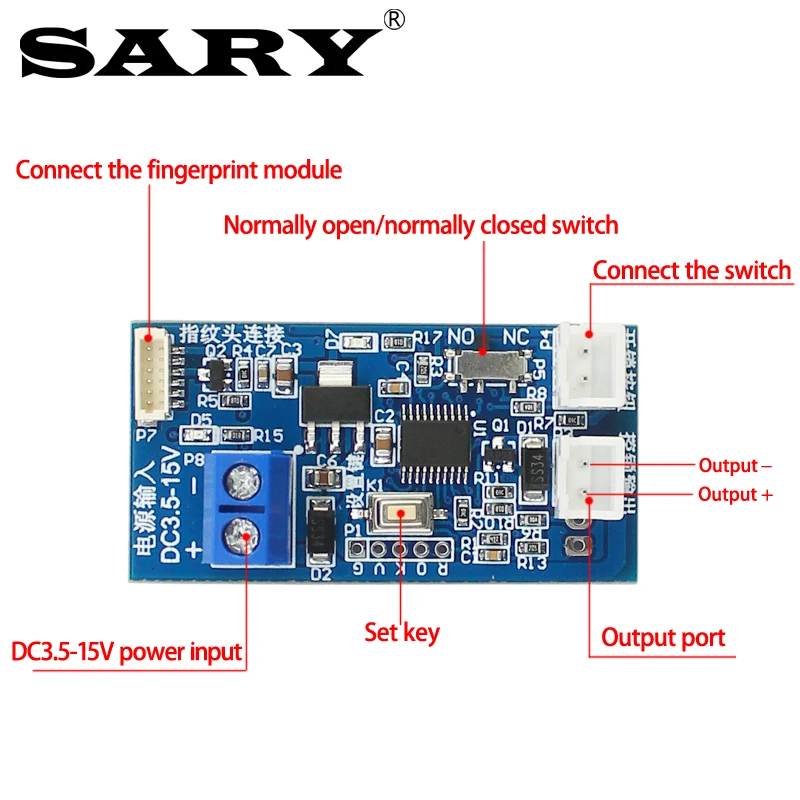 Sary Ujjlenyomat -Hozzáférés -Vezérlő Relé Tábla Dc12V -Ellenőrző Modul ...