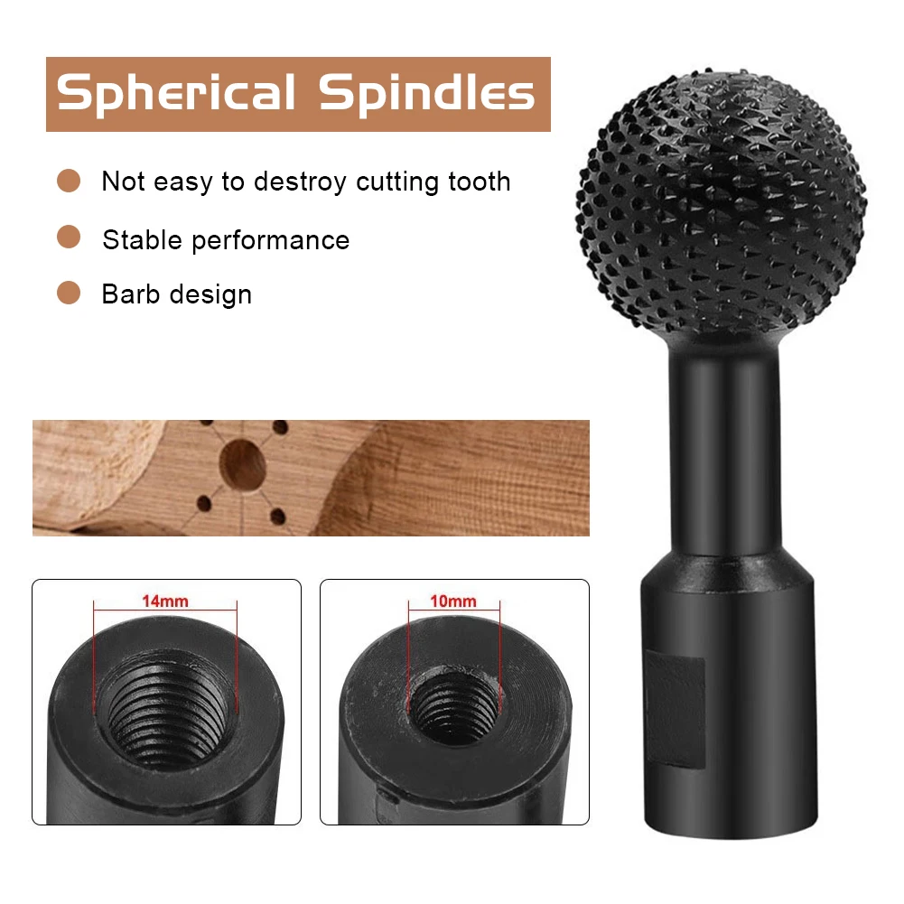 NEW 10/14mm Ball Gouge Spherical Spindle Shaped Wood Gouge Power ...