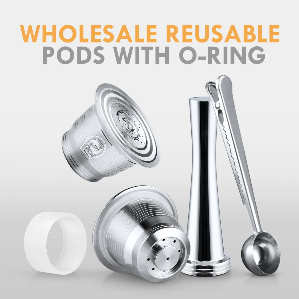 For Nespresso Refillable Capsule Coffee Filter Pod With Dosing Ring ...