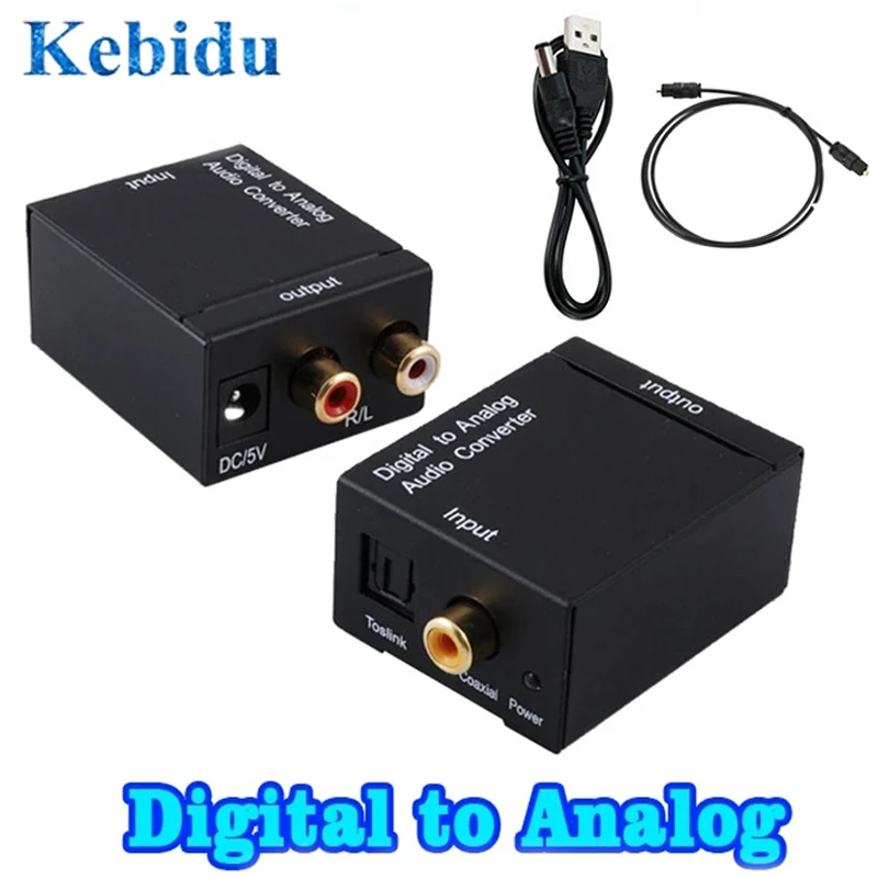 Conversor de áudio 3,5mm digital para analógico, 2 entradas RCA ...