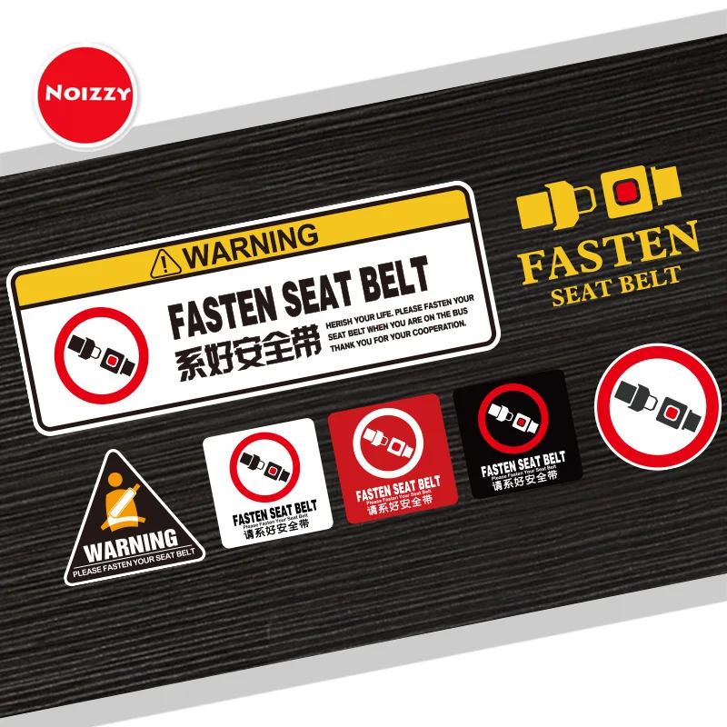 Noizzy Fasten Seat Belt Warning Car Sticker Safty Driving Ho Auto Decal ...