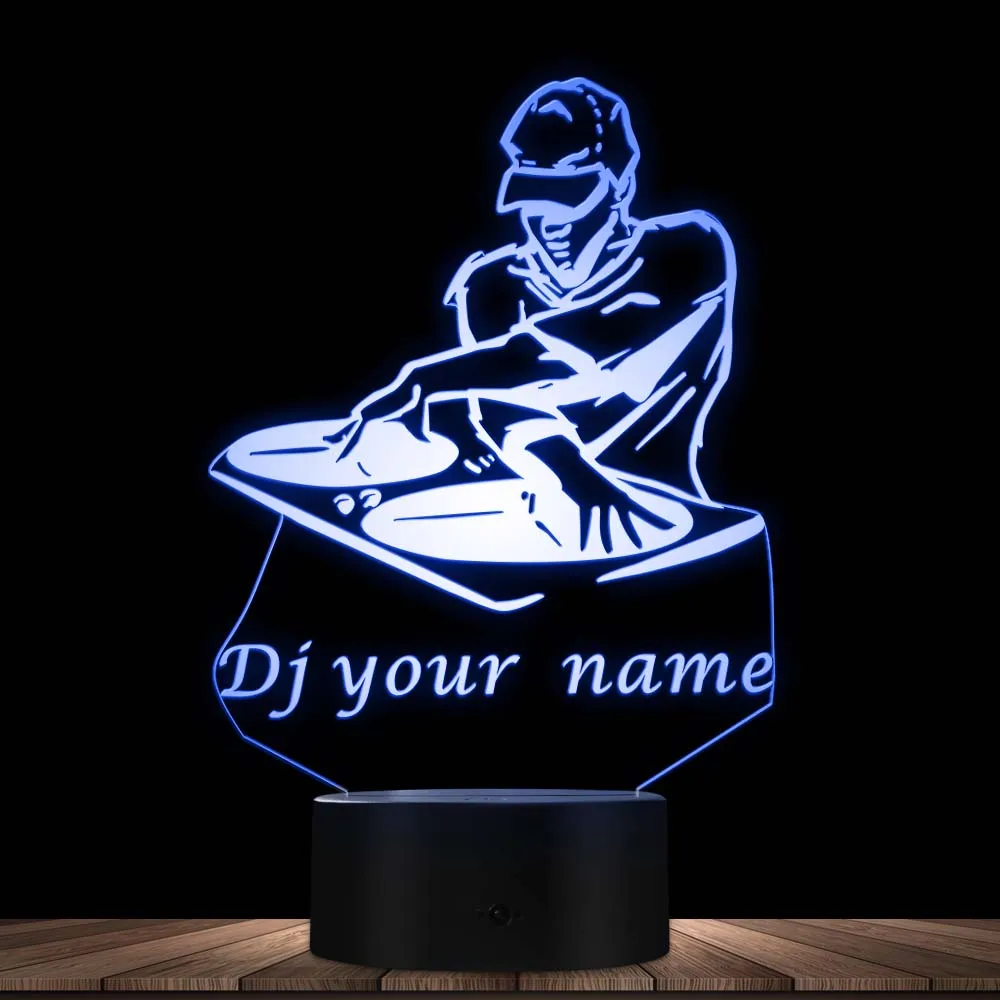 Disco DJ LED Night Light Creative Table Lamp DJ Turntable Personalised ...