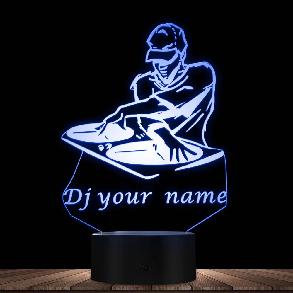 Disco Dj Led Night Light Creative Table Lamp Dj Turntable Personalised ...