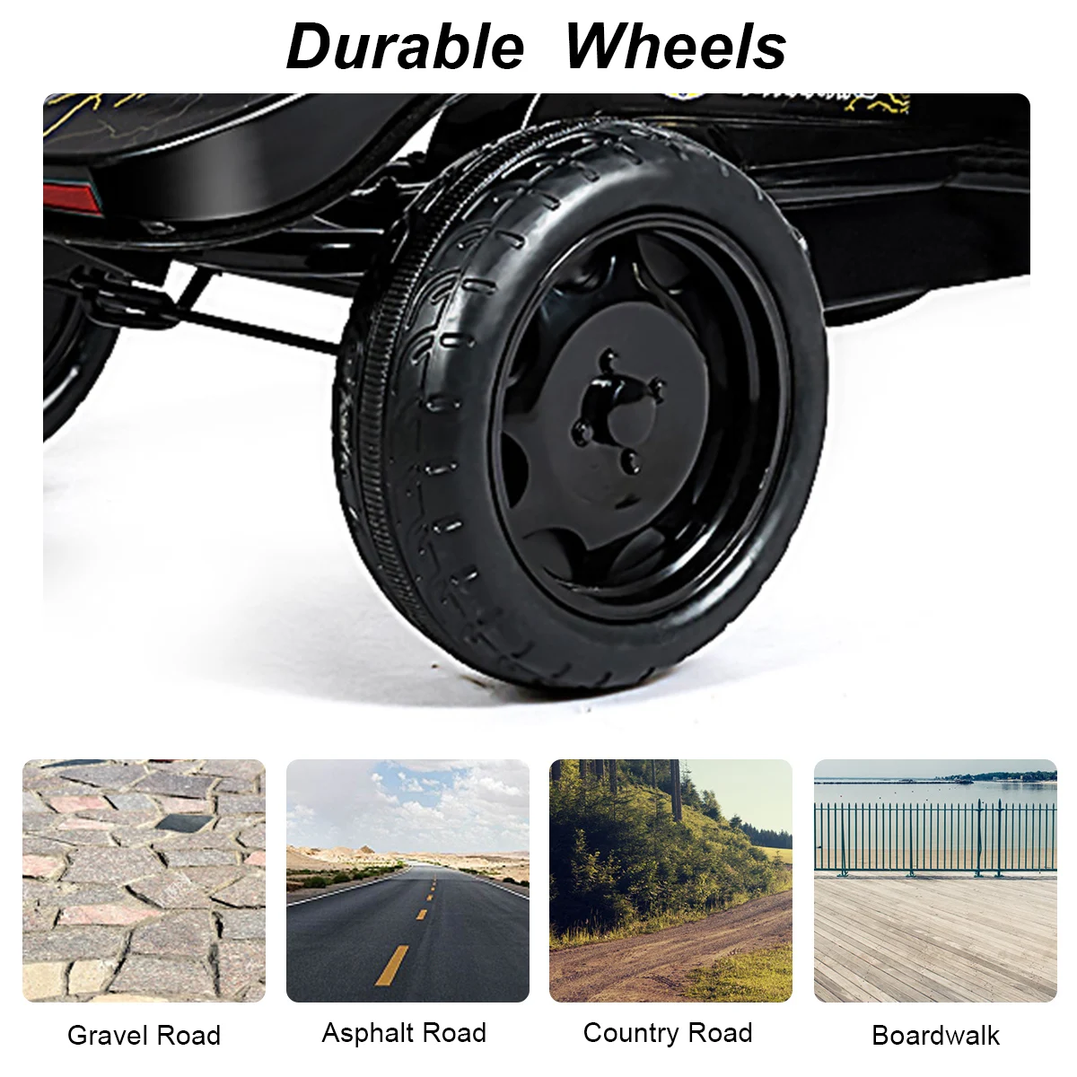 Electric Go Kart Pedal Powered Kids Ride On 4 Wheel Racer Toy w/ Clutch ...