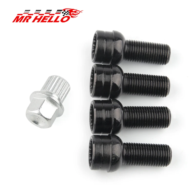 new M14x1.5 8D0601139F Wheels Bolt Key & Lock Lug Nut Set For VW/Golf ...