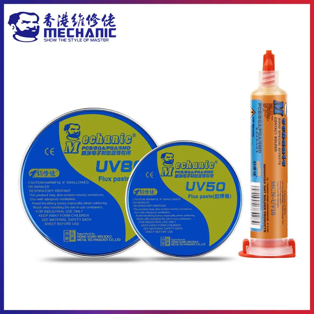MECHANIC UV Series Mild Rosin Halogen-Free Lead-Free Solder Flux No-Clean Soldering Flux Paste ...
