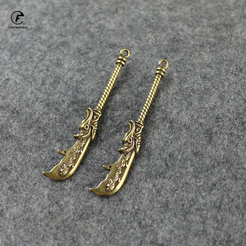 Ancient Chinese Weapon Copper Dragon Head Knife Solid Brass Armored ...