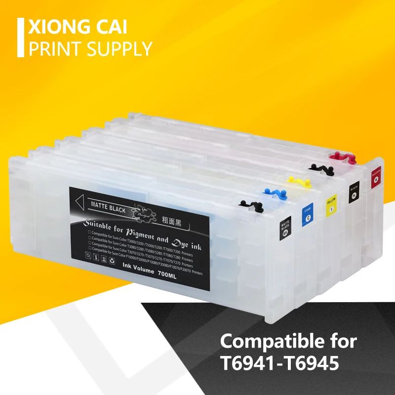 5colors/set T6941-t6945 T6941 Refillable Ink Cartridge For Epson ...