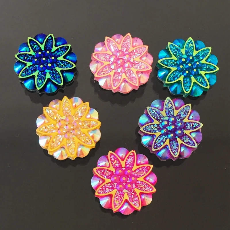Flat Back Sunflower Rhinestone | Sunflower Pattern Rhinestones - 40pcs ...