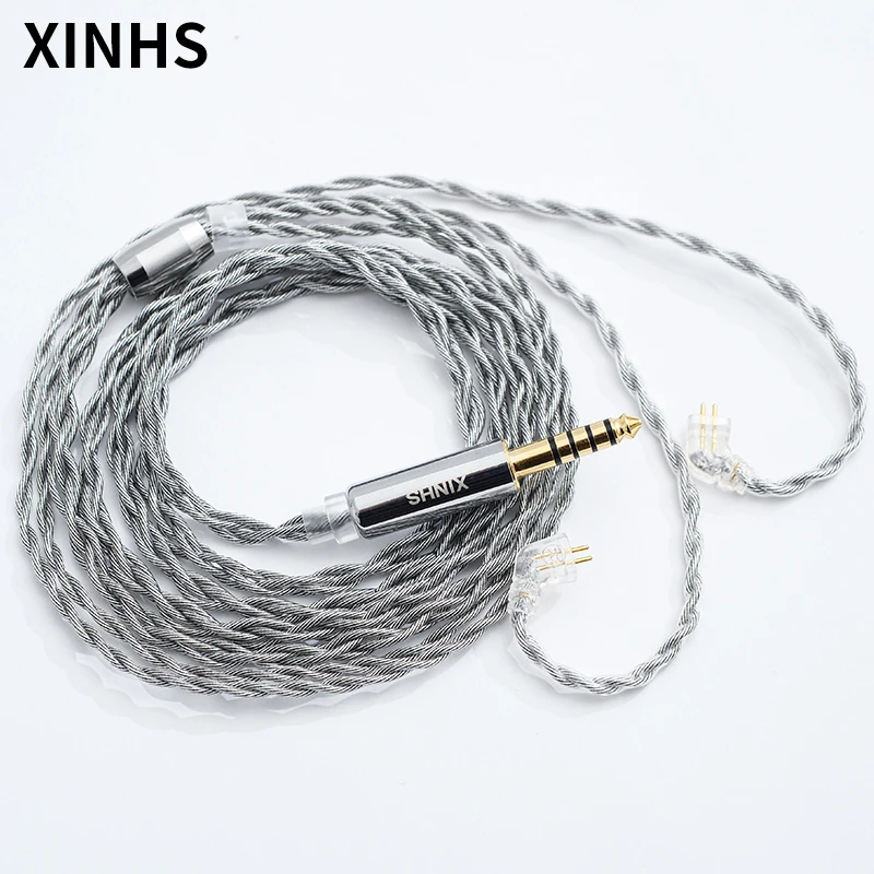 4 Cores Graphene Alloy Silver Plated Wire MMCX 0.78mm 2 Pin Replacement ...