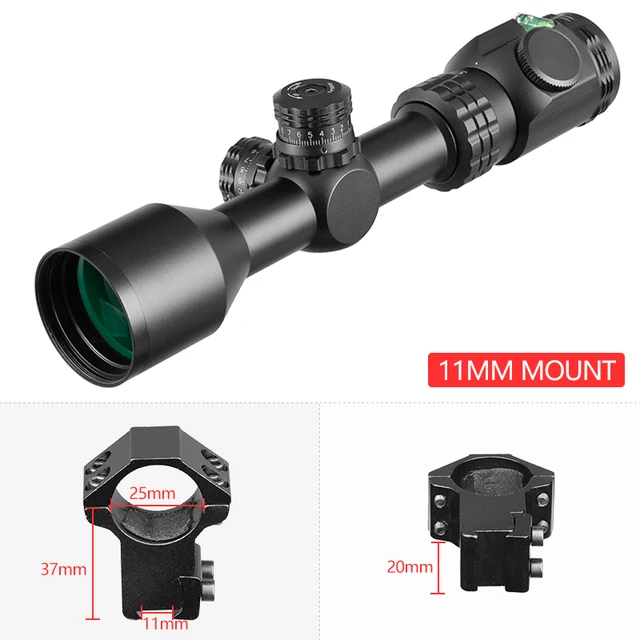 FIRE WOLF 3-9X40 Riflescope Tactical Optical Rifle Scope RGB Button ...