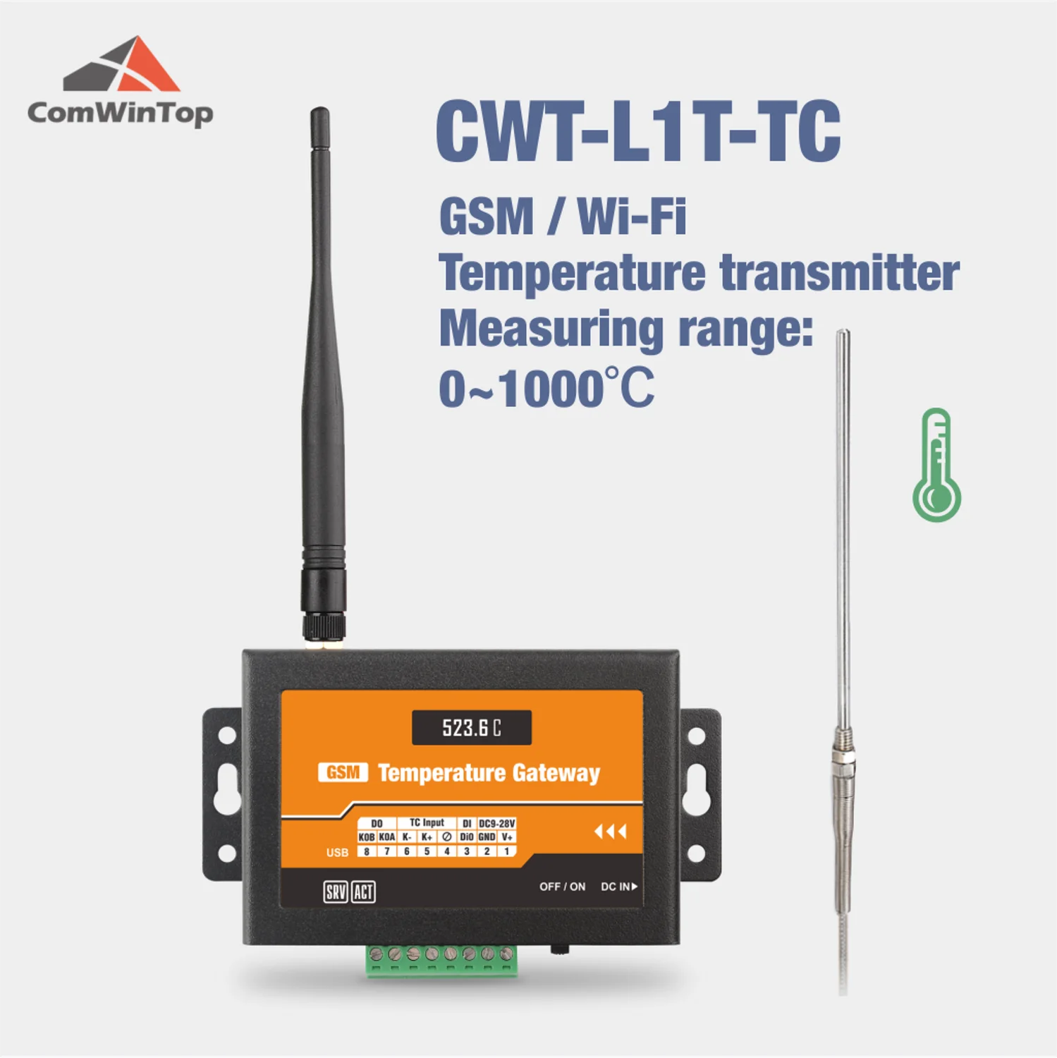 CWT-L1T-TC Wireless Gsm 3g 4g Wifi Type-K Thermocouple Temperature ...