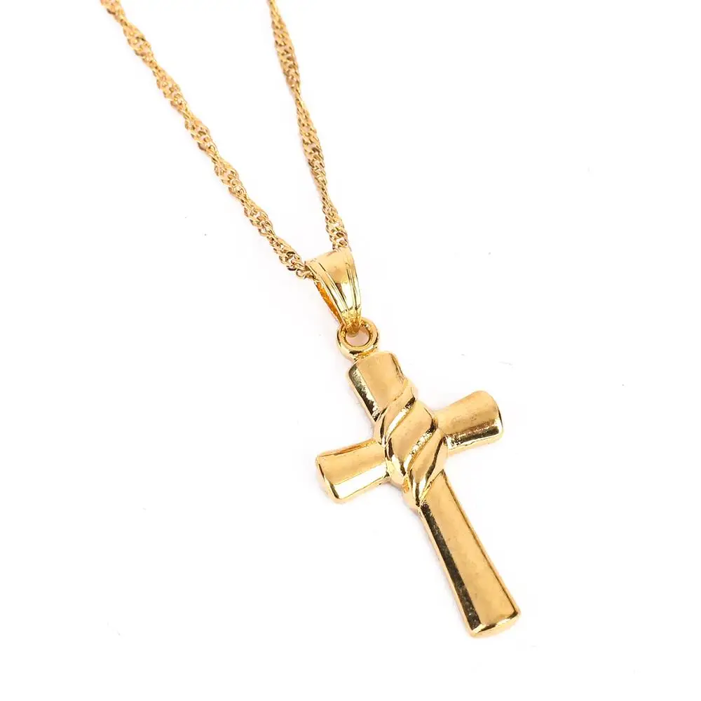 Gold-Color-Cross-Pendant-Necklace-Women-Girl-Kids-Mini-Charm-Pendant ...