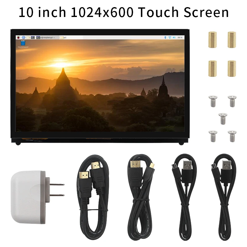 10.1 polegada lcd raspberry pi 4 modelo b tela de toque 1024x600 ...