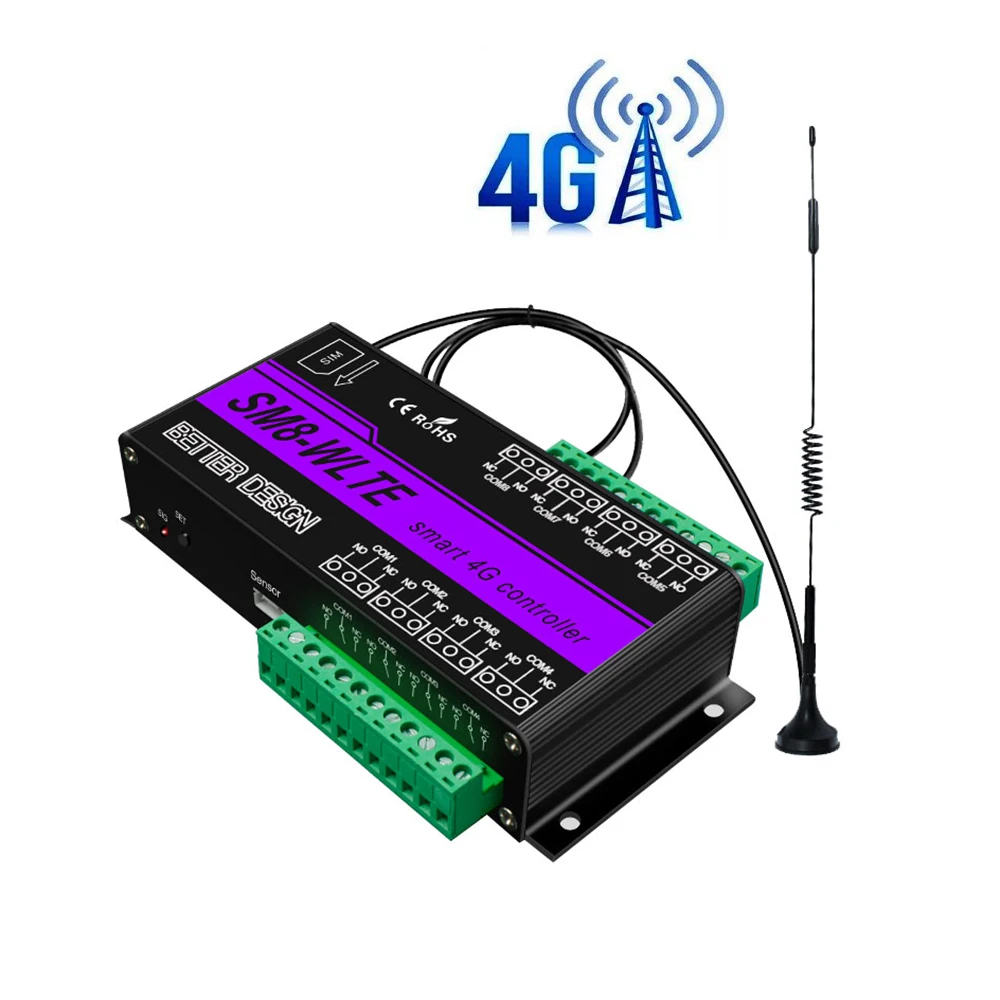 4G LTE FDD 2G GSM SMS Smart Remote 8 Channel Relay Controller ON/OFF I ...