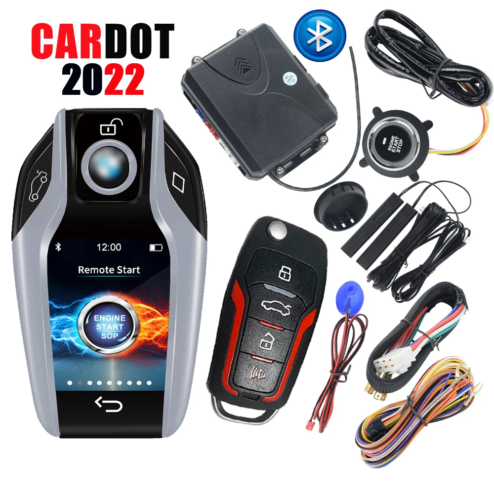 Cardot Car Alarm Push Button Start Stop Key Remote Start Engine Phone ...
