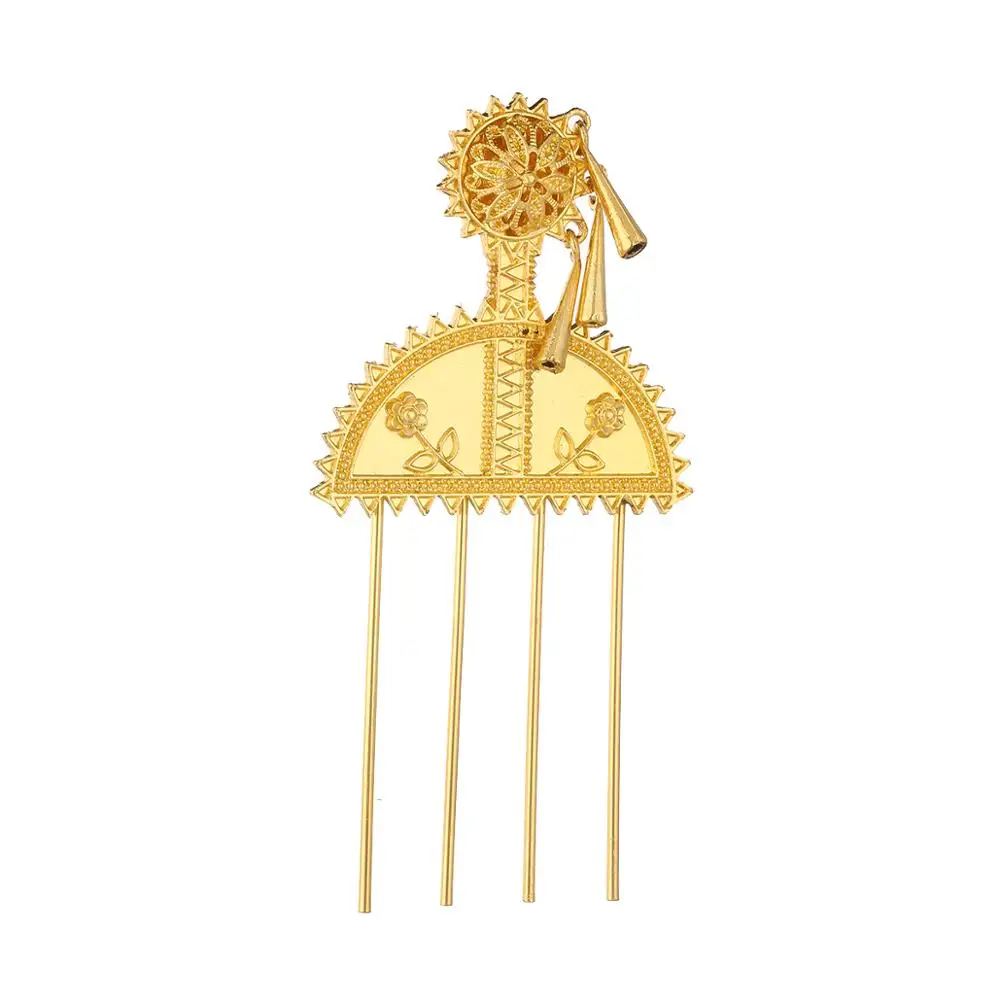Ethiopian Hairpin Jewelry Gold Color Ethiopian Hair Combs Africa Hair ...