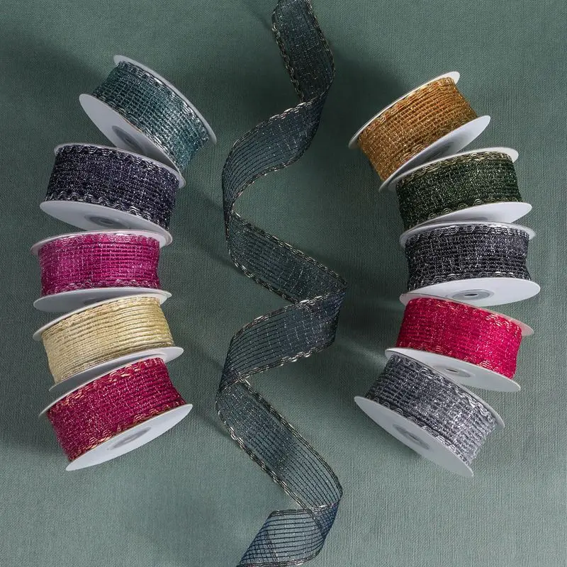 5-yards-Gold-Silver-Edges-Fishnet-Stripe-Ribbon-for-DIY-Hair-Bow ...