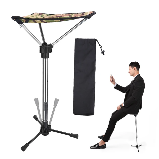 Slacker Chair Portable Collapsible Camping Tri-Leg Stool Beach Hiking ...