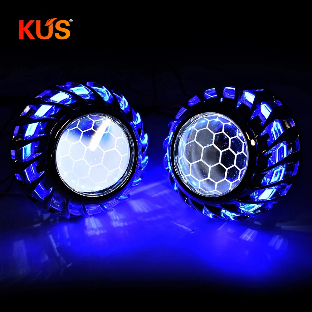 2.5inch Honeycomb Bi Xenon Hid Projector Lens Led Day Running White ...