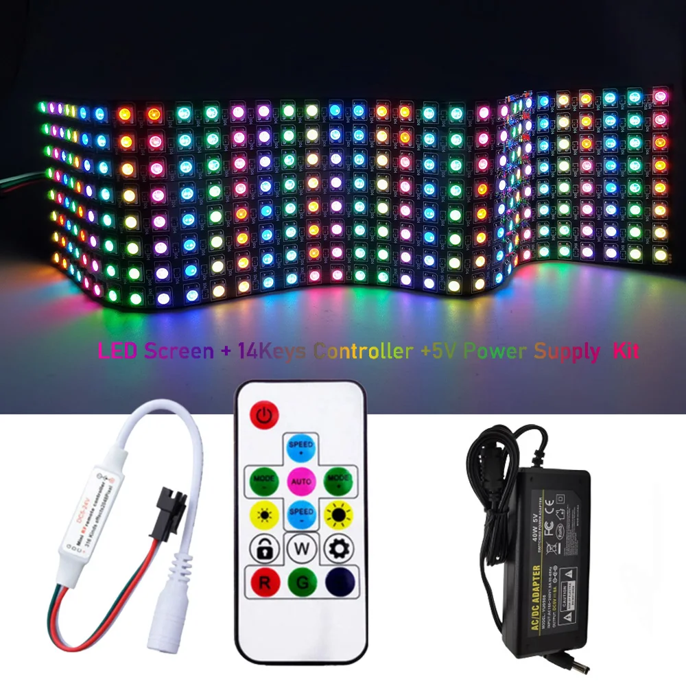 Ws2812b Led Digital Flexible Individually Addressable Panel Ws2812 8*8 ...