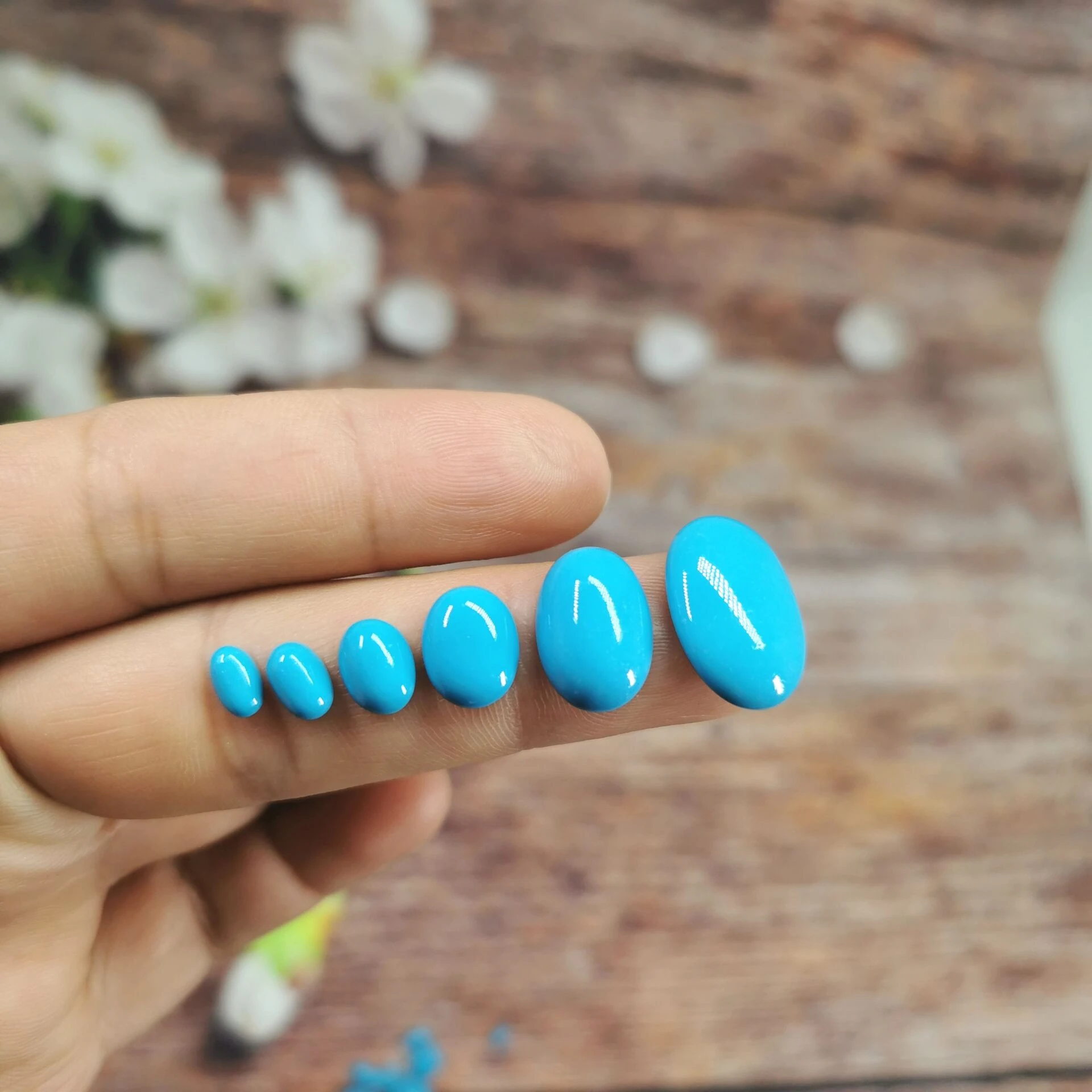 3x5/4x6/5x7/6x8/8x10/8x12/10x12/10x14/~20mm Half Oval stone pure blue ...