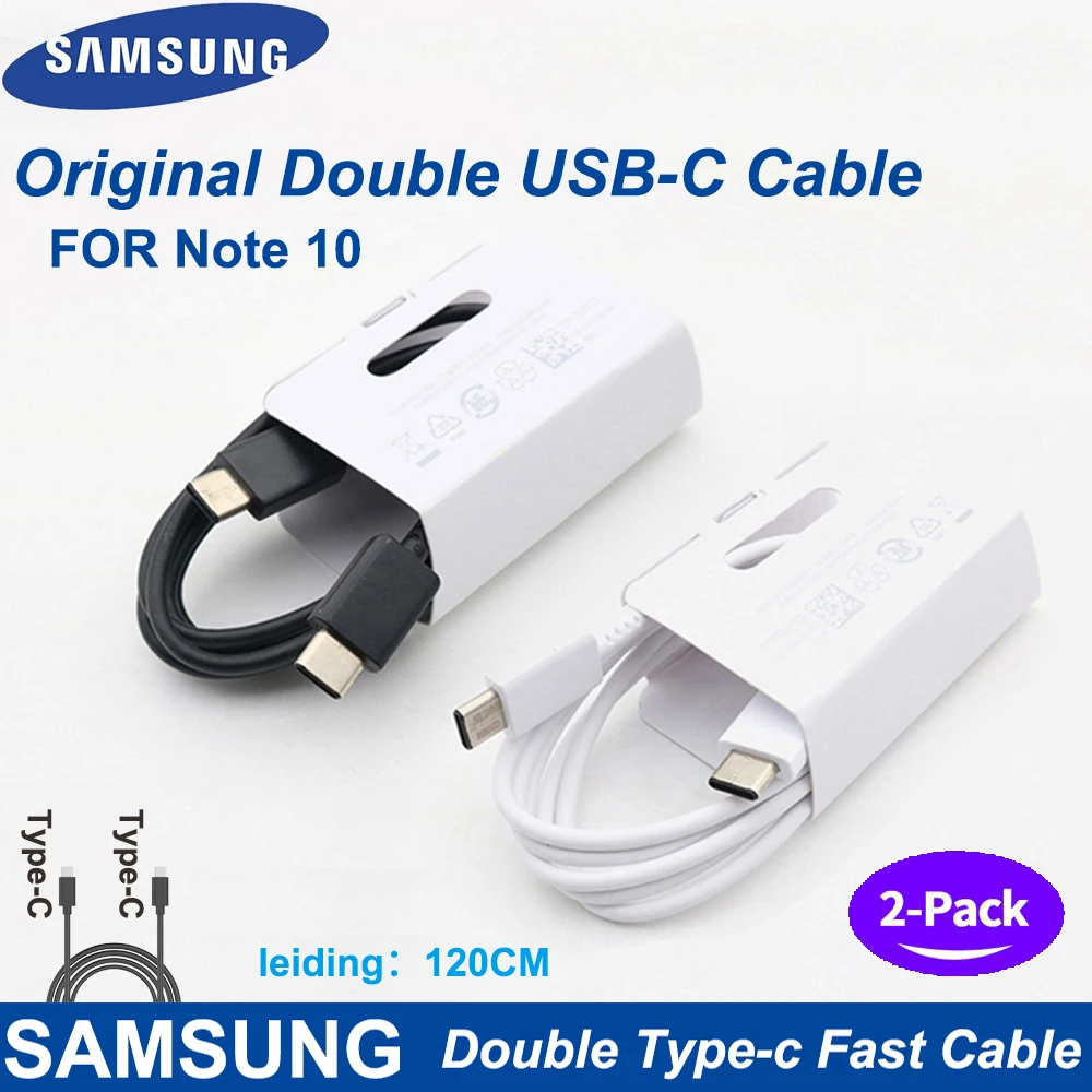 Original Samsung Double Type-c Cable 3a Quick Charger Samsung Note 10 ...