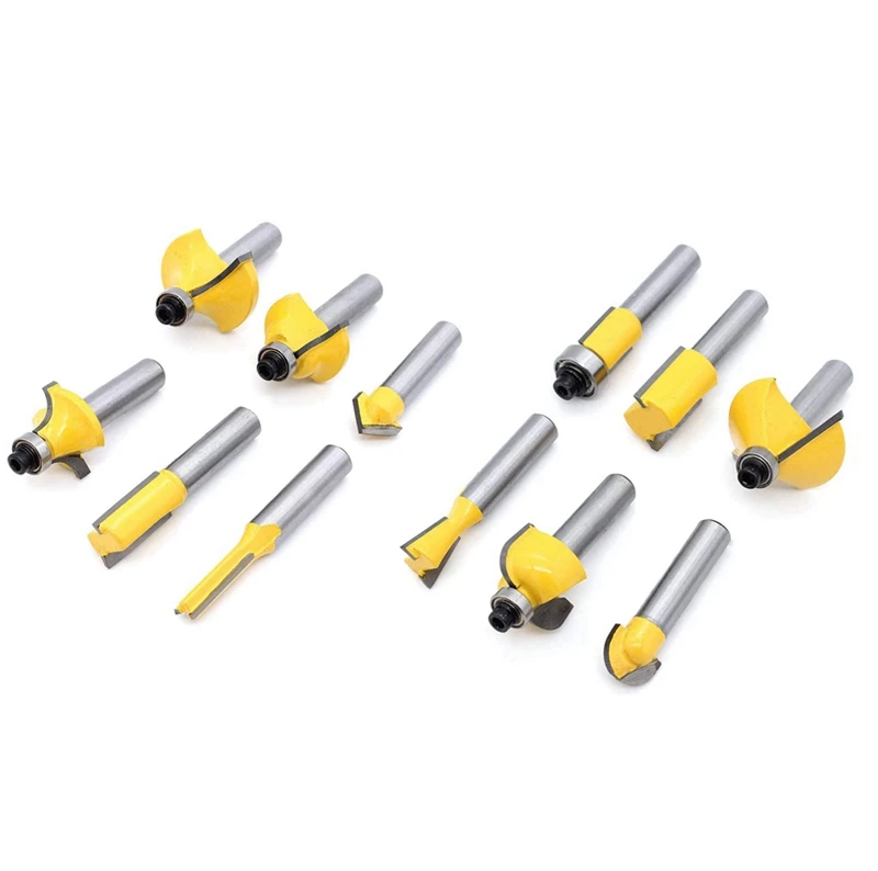 12 Pieces of Carbide Milling Cutter Set 8mm Shank Woodworking Milling ...