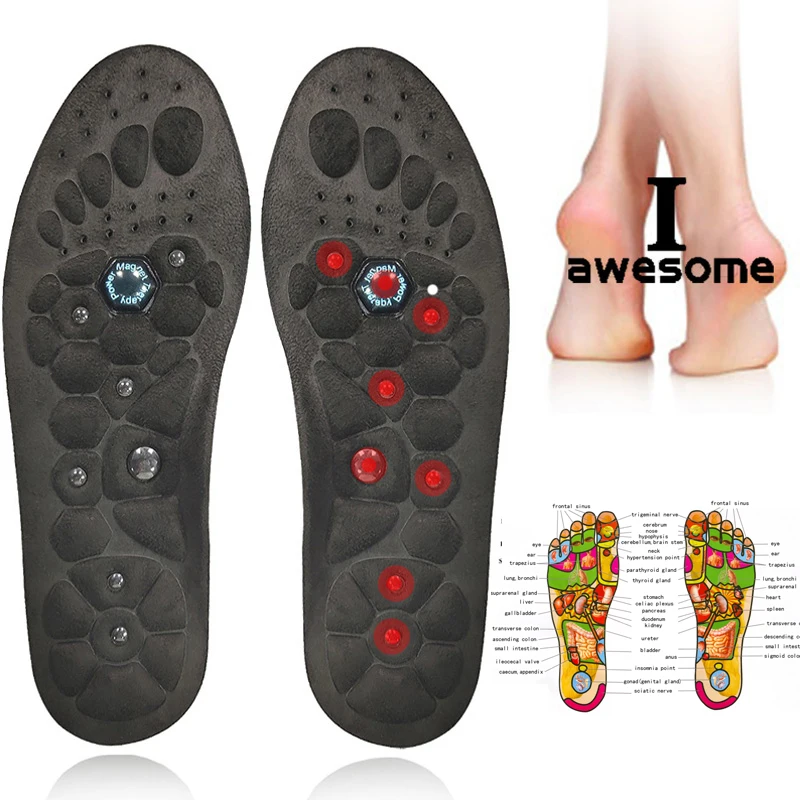 Magnetic-Massage-Insoles-For-Foot-Acupressure-Therapy-Reflexology-Pain ...