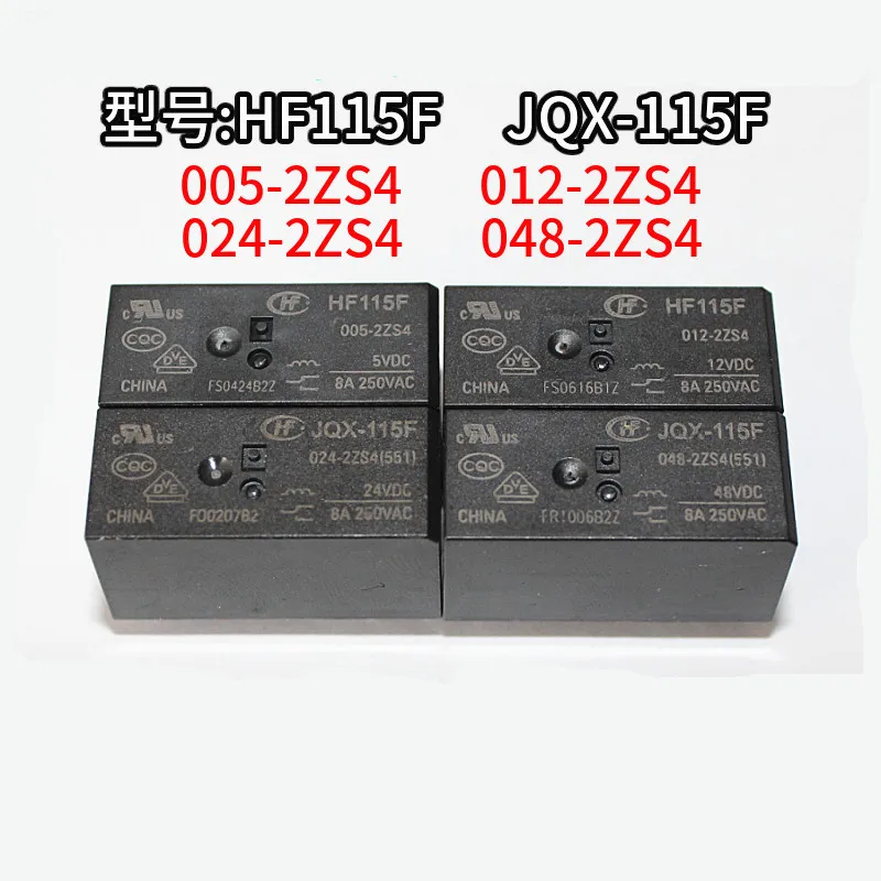 100-NEW-Hongfa-Relay-HF115F-024-2ZS4-24VDC-2-groups-conversion-8PIN-8A-JQX-115F-024.jpg