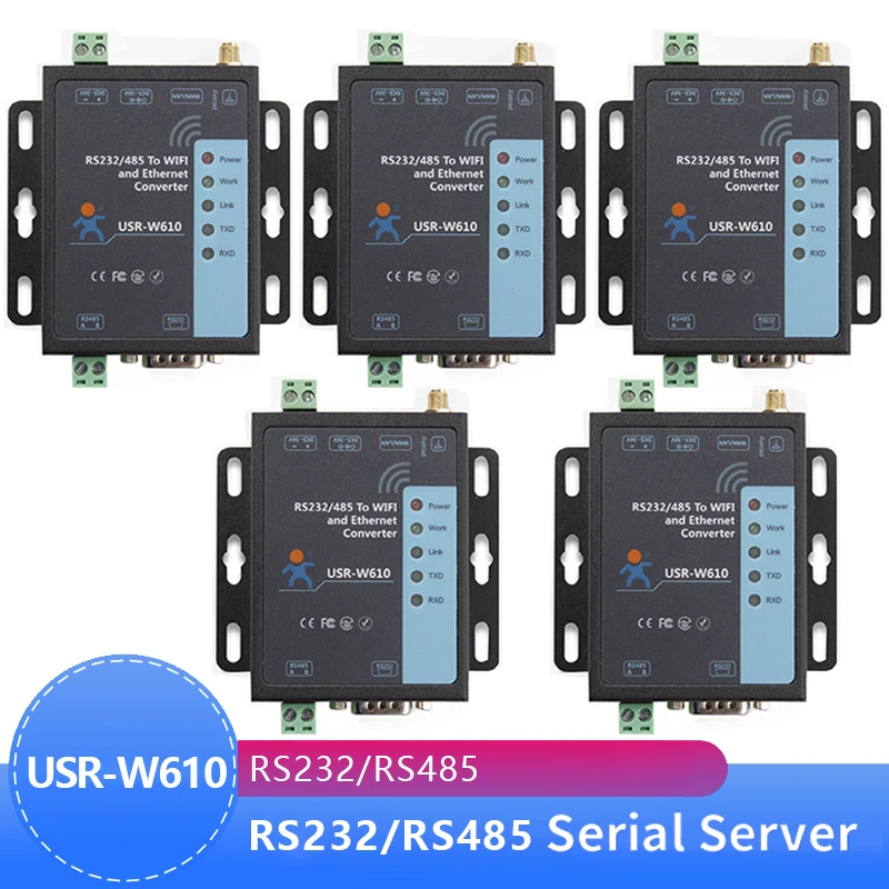 5PCS-USR-W610-SSL-HTTPS-Serial-RS232-RS485-to-RJ45-Ethernet-WiFi-Converter-Wireless-Server ...