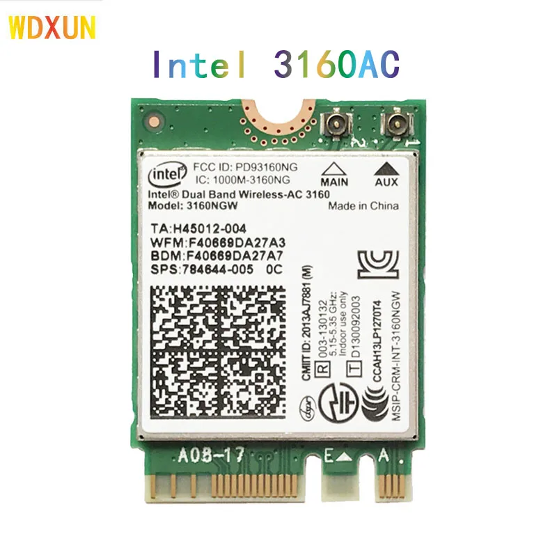 Intel wireless-ac 3160 3160ngw AC3160 3160AC wireless dual band 802 ...
