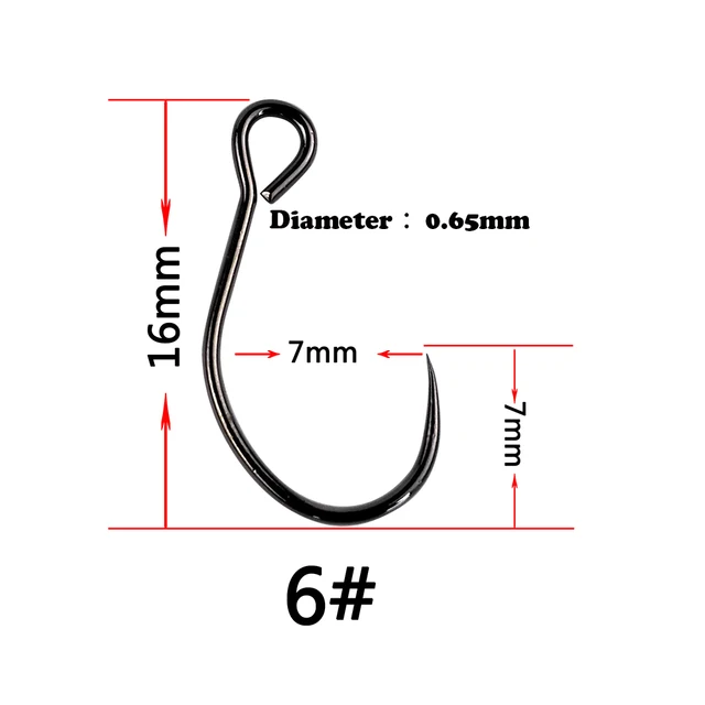 The Time 100pcs Barbless Single Crankbaits Hook High Carbon Steel #4/6/8 Big Eye Lure Hooks ...