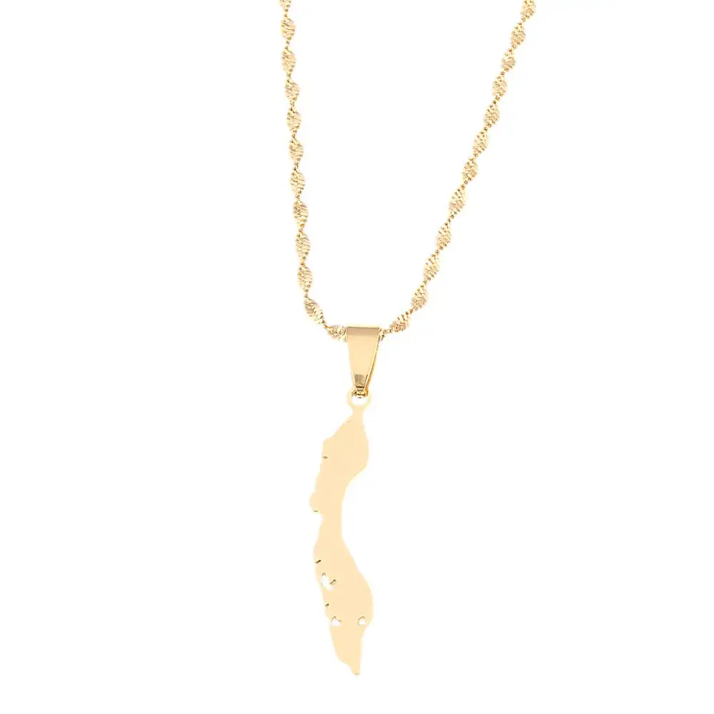 Stainless-Steel-Gold-Color-Curacao-Islands-Map-Pendant-Necklaces-Trendy ...