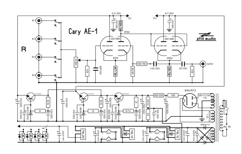 6sn7 tube preamplifier schematic