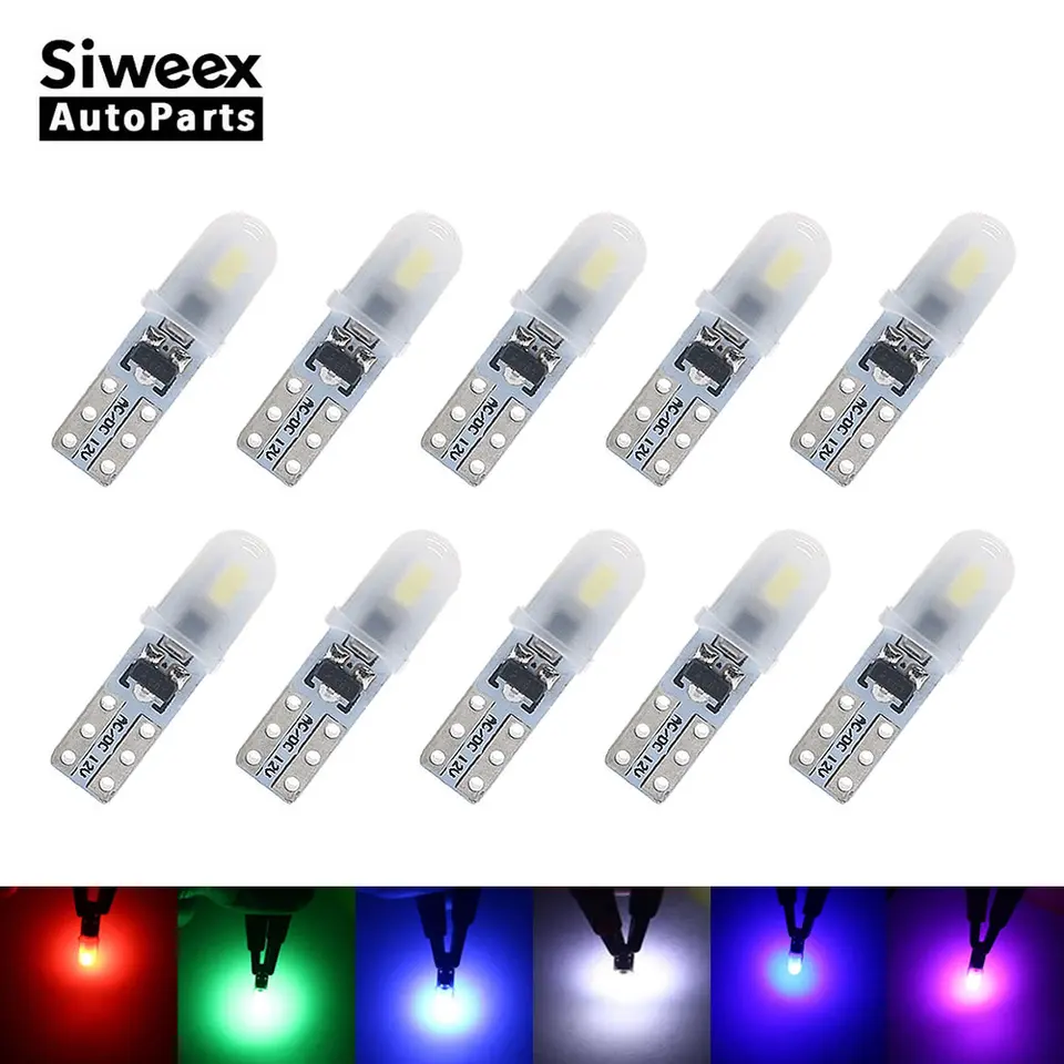 T5 Blue Light Bulbs Uxcell Blue T5 SMD LED - 6-Pack 3020 Vehicle ...