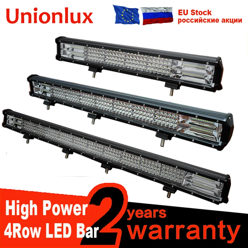 17" 20" 23'' 36" Quad Row Led Light Bar Offroad Led Bar Combo Beam Led ...