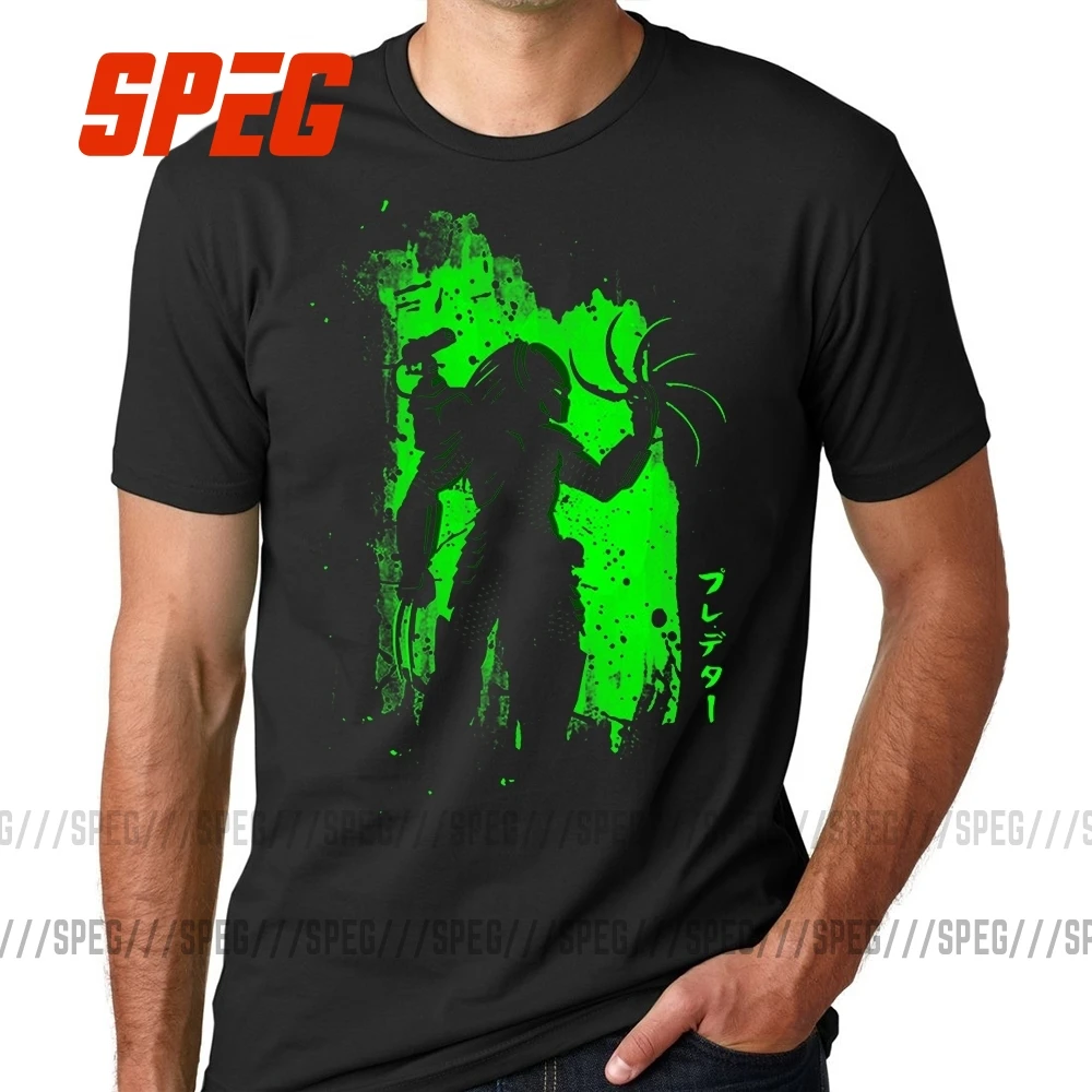 Black Tee Shirt Men Aliens vs Predator T Shirts Male Cotton Short ...