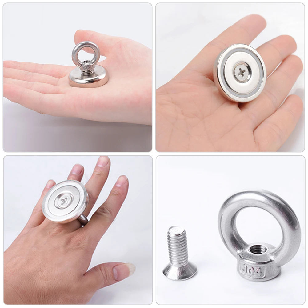 D20mm-D60mm Magnet Neodymium Magnet Round Thick Eyebolt Treasure Hunt ...