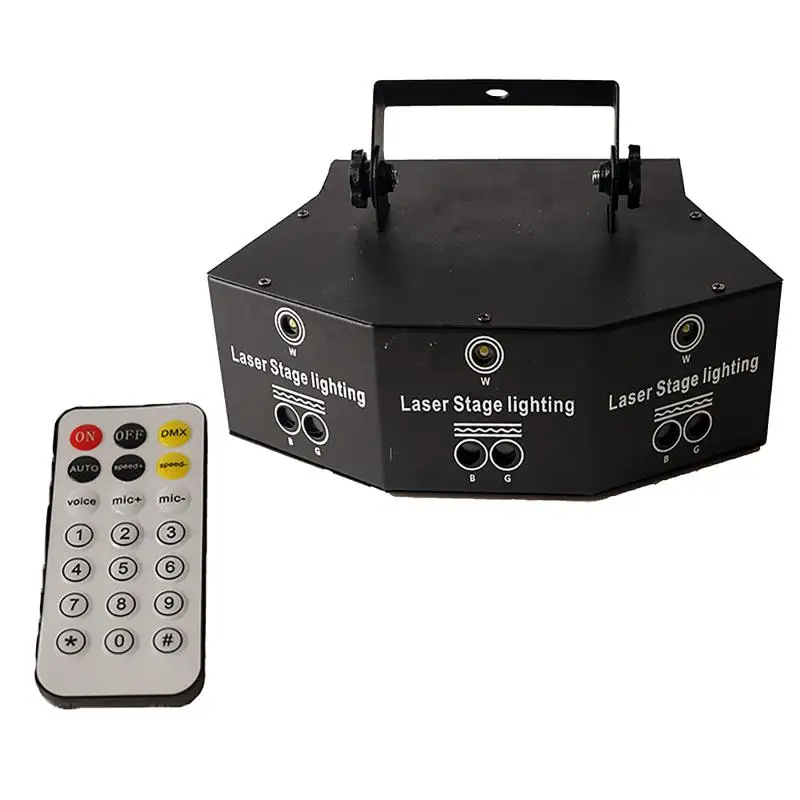9-Eye RGB Laser Light Remote Control Stage DJ Party Srobe Projector ...