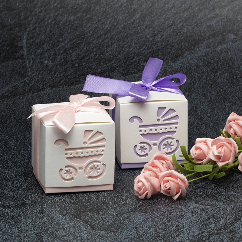 5pcs/lots Mini Baby Carriage Candy Boxes Travel Gift Box Paper Wedding ...