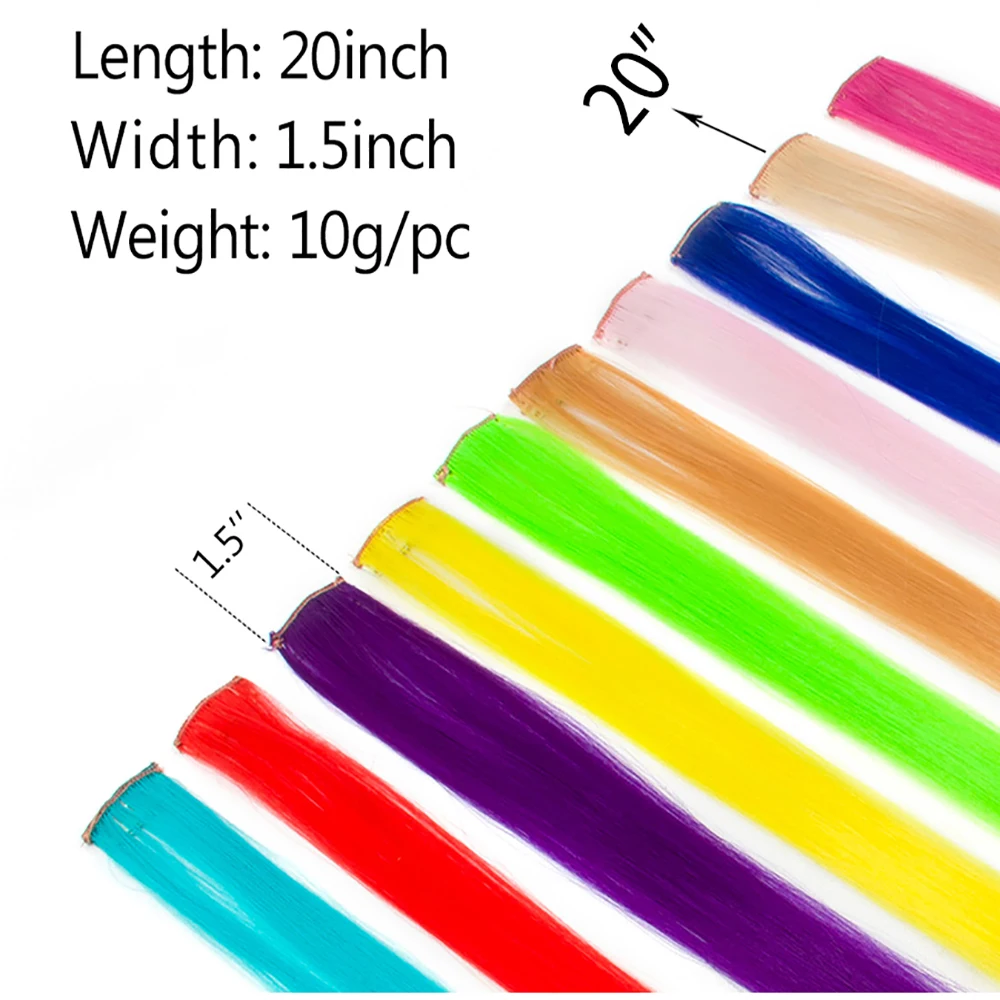 Nayoo Hair Clip In One Piece color strips Long Straight Hairpiece ...