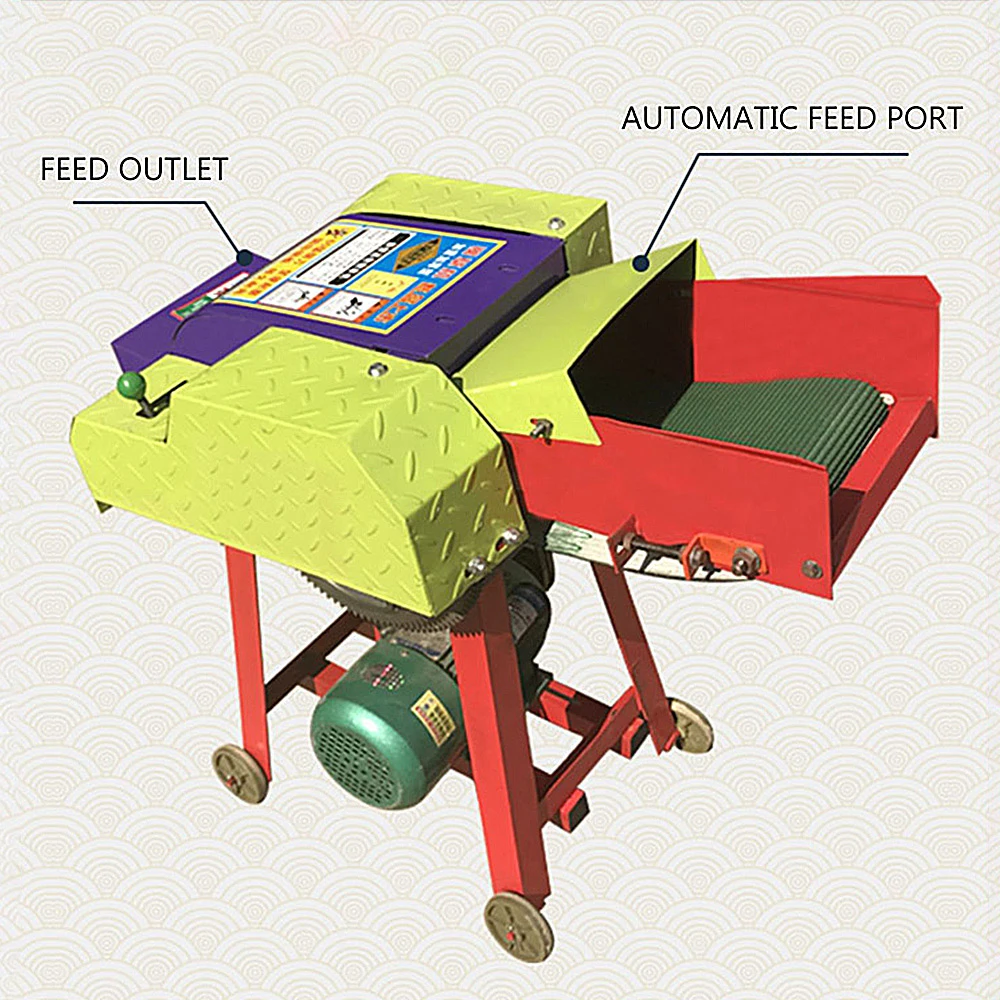 Grass Chopper Agricultural Feed Processing Silage Machine 220v/380v Electric Household Hay Chaff ...