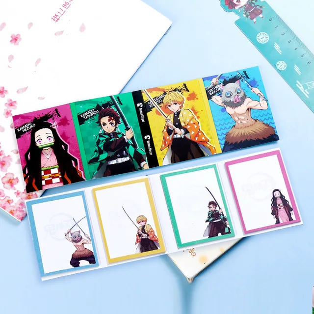 20 pcs/lot Creative Demon Slayer 4 Folding Memo Pad Cute N Times Sticky ...