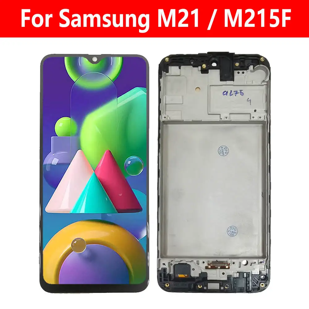 M215 LCD สำหรับ Samsung Galaxy M21 2020จอแสดงผล LCD กรอบ M215F/DS SM ...