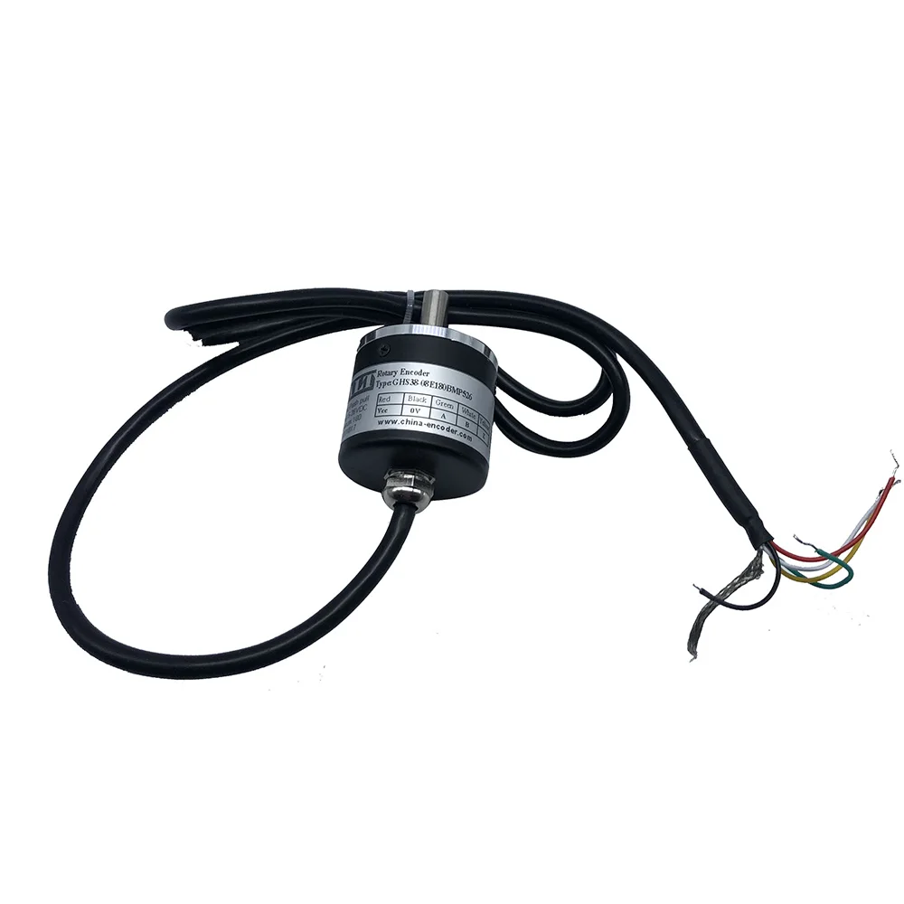 Small size GHS38 06G Incremental rotary encoder dc 5 26v cable back out type Push pull output A ...